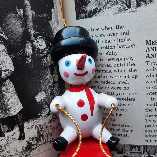 Snowman Wooden Sled - Etsy