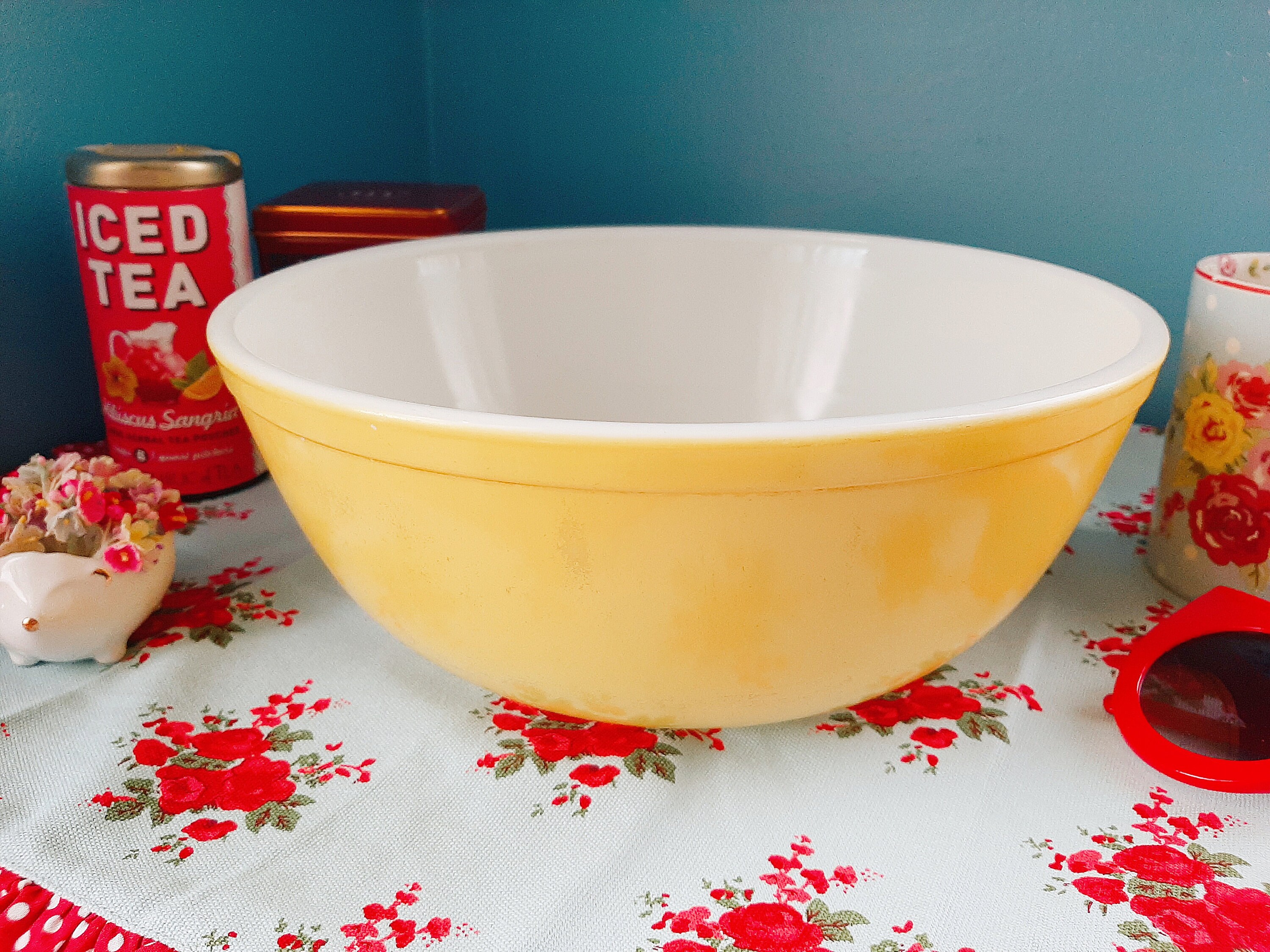 Vintage Yellow Pyrex 4 QT Bowl ca 50's Early 60's 404 | Etsy