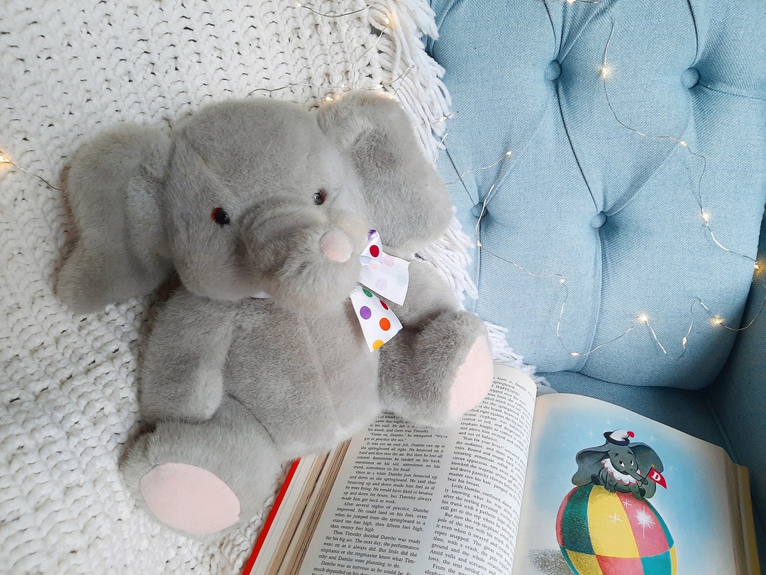 Vintage Dakin Elephant Plush Stuffed Animal 1990 Vintage Nursery Decor ...