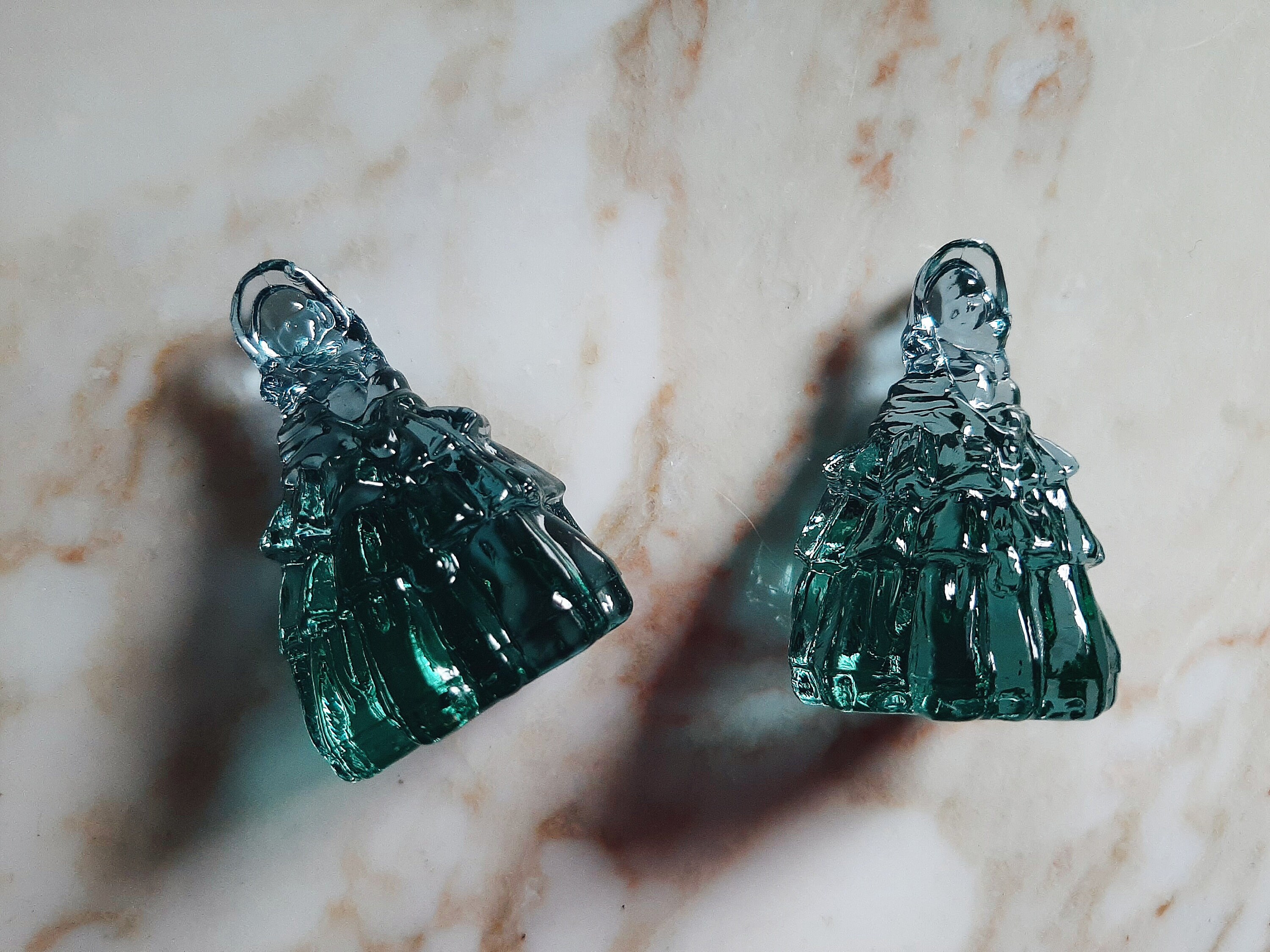 Vintage Blue Glass Boyd Crystal Art Glass Colonial Lady Louise SET of 2 ...