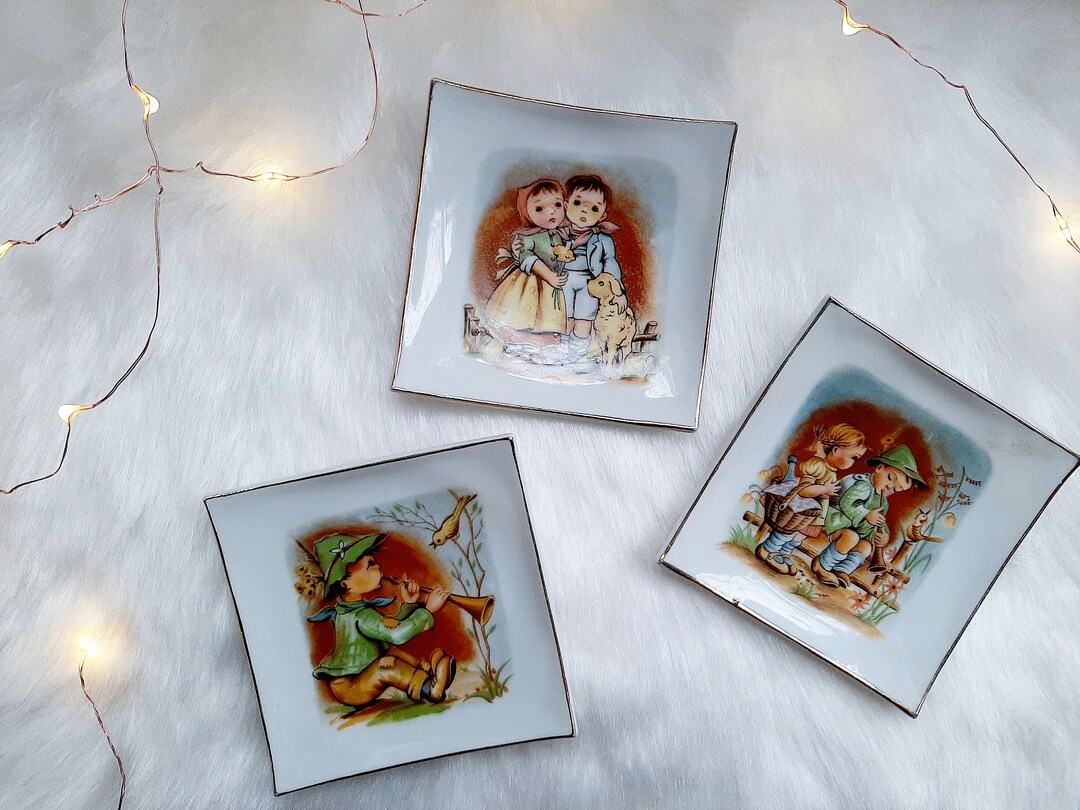 Vintage Hummel Plates Set of 3 Hummel Style Mini Square - Etsy