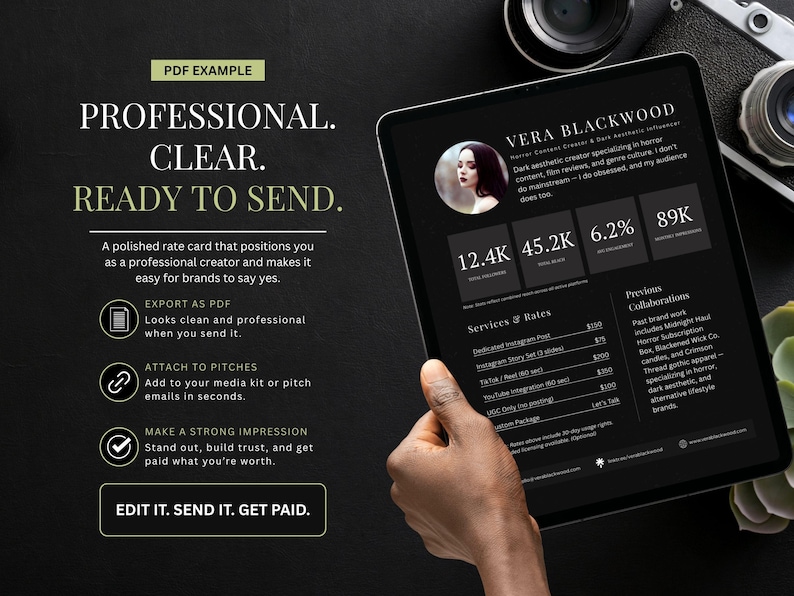 Influencer Rate Card Template Canva - UGC Pricing Sheet & Media Kit ...