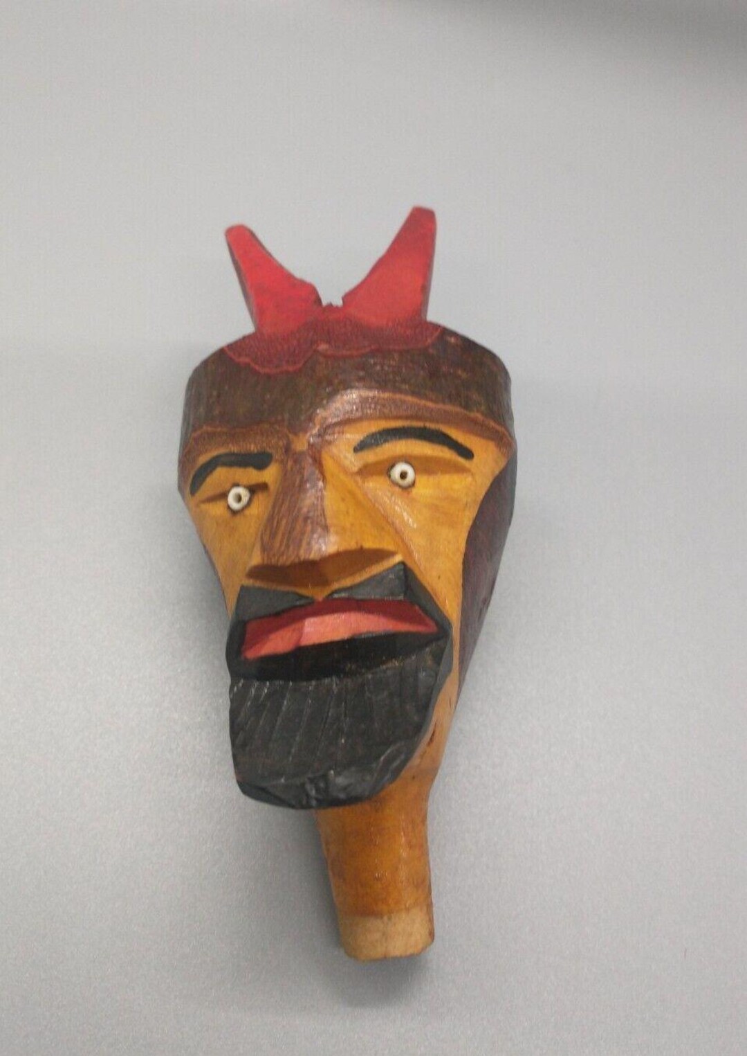 Italian Venezia Hand Carved Wood Devil Head for Two Headed Pipe ...