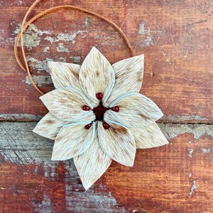Cowhide Flower Ornament - Etsy
