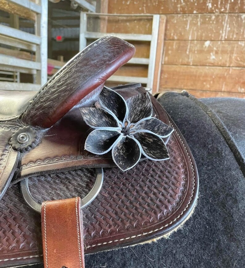 Cowhide Flower Ornament - Etsy