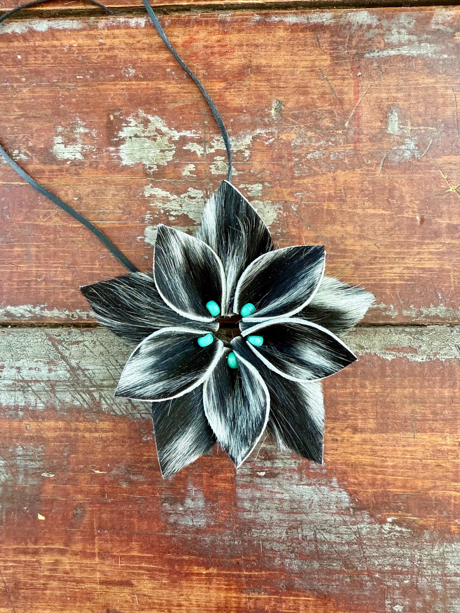 Cowhide Flower Ornament - Etsy
