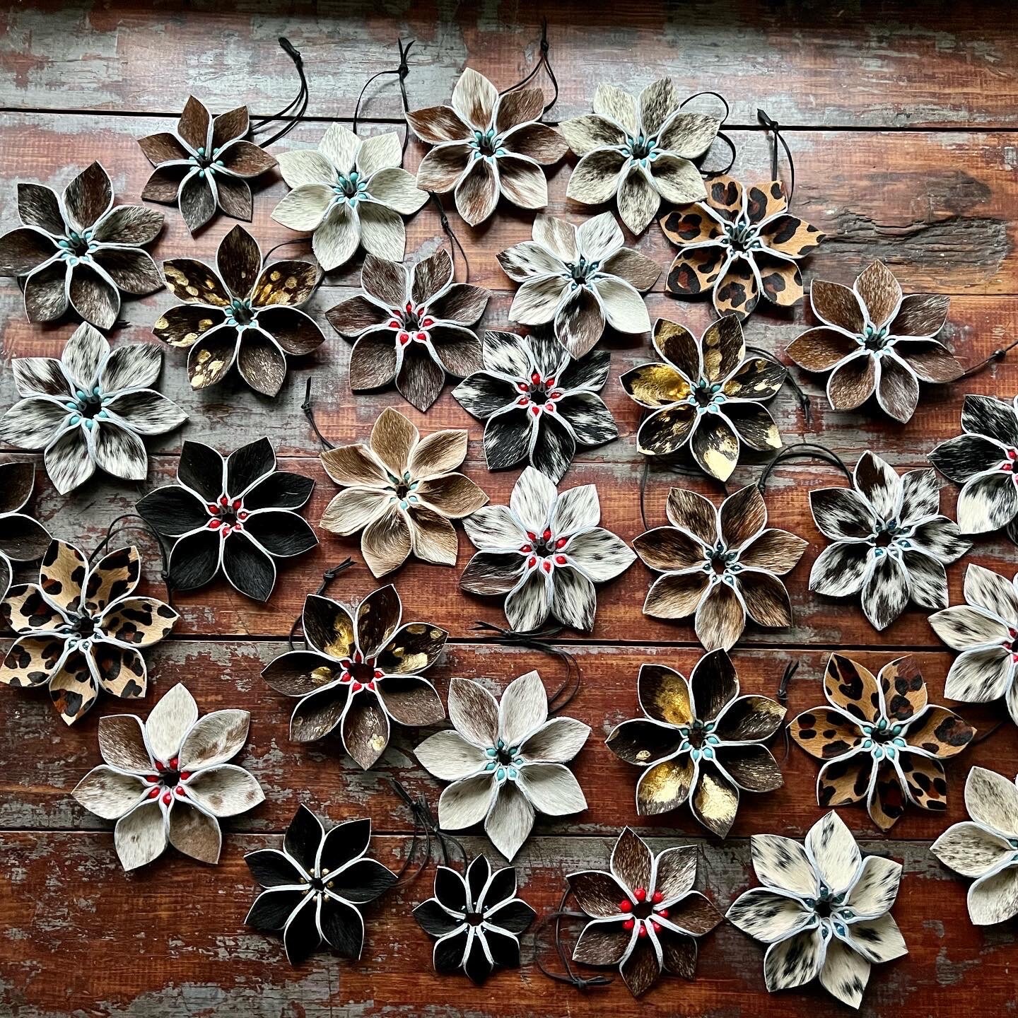 Cowhide Flower Ornament - Etsy