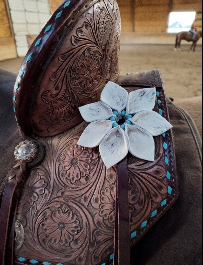 Cowhide Flower Ornament - Etsy