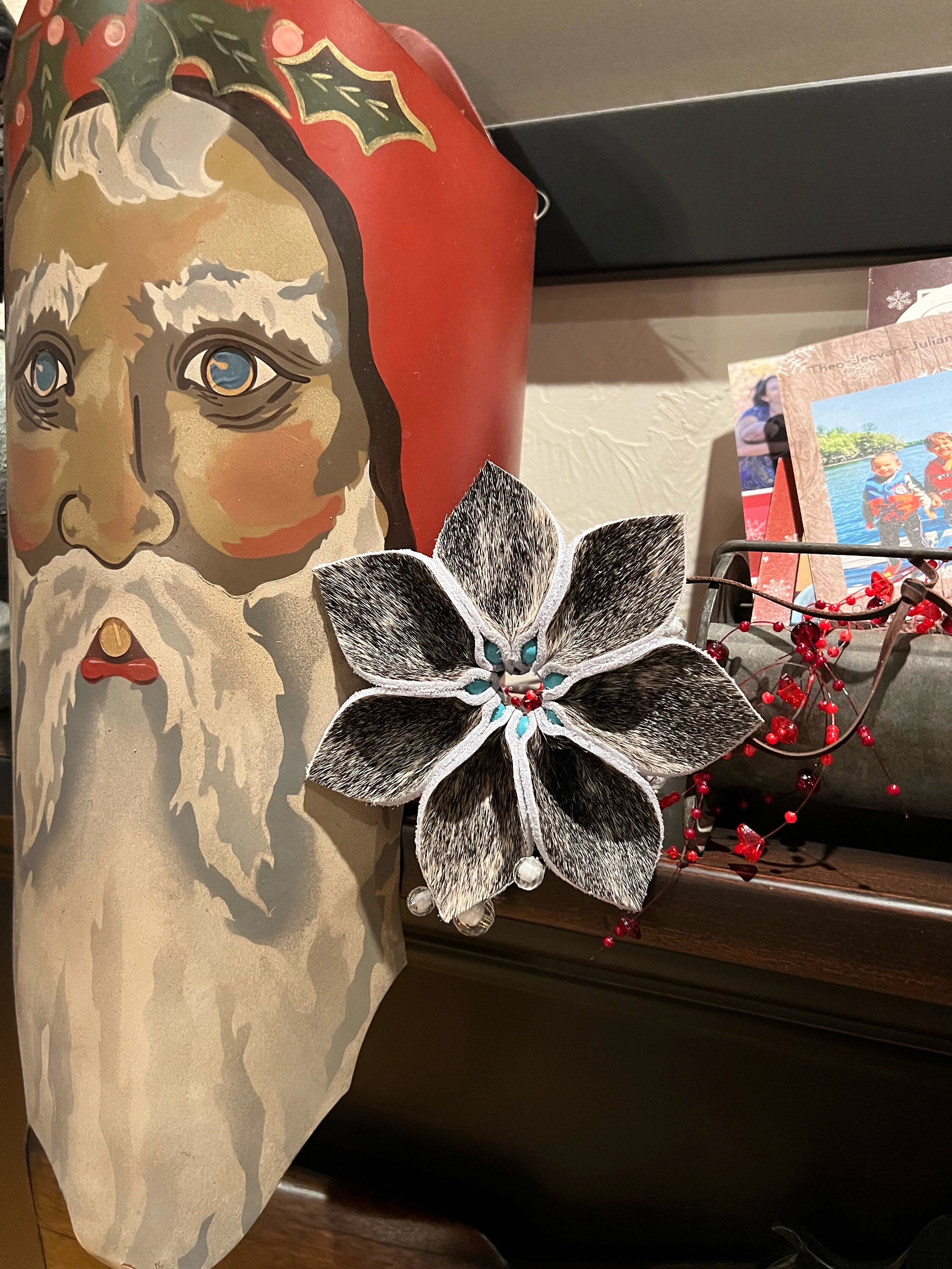 Cowhide Flower Ornament - Etsy