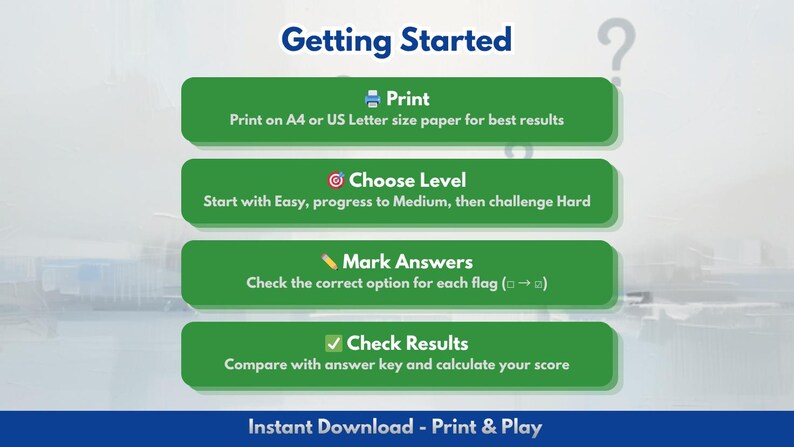 World Flags Quiz Printable | Geography Game for Kids & Adults | Mixed ...