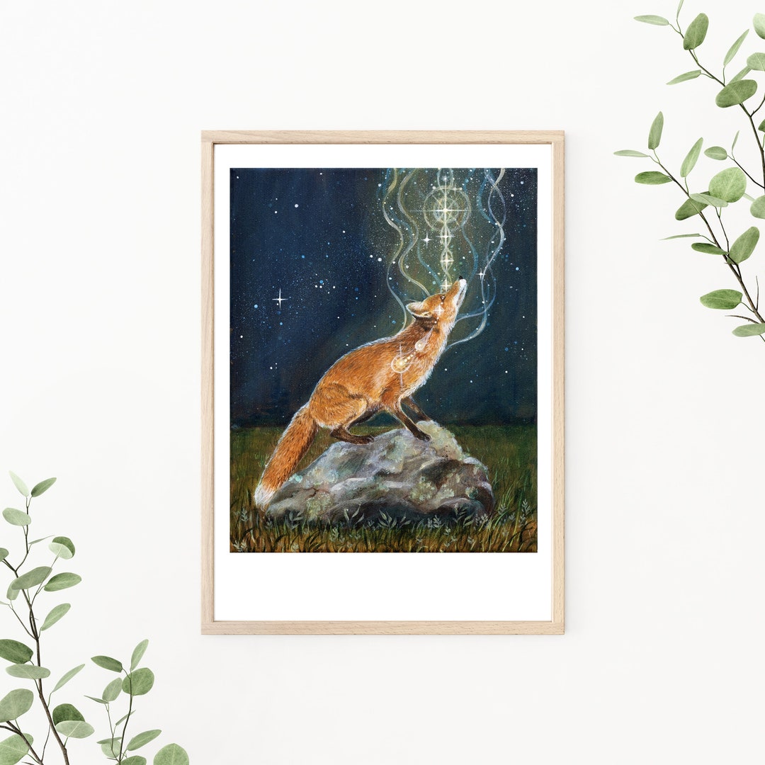 Giclée Art Print: "stargazer". Art, Print, Giclée, Fox, Vulpes, Animal ...