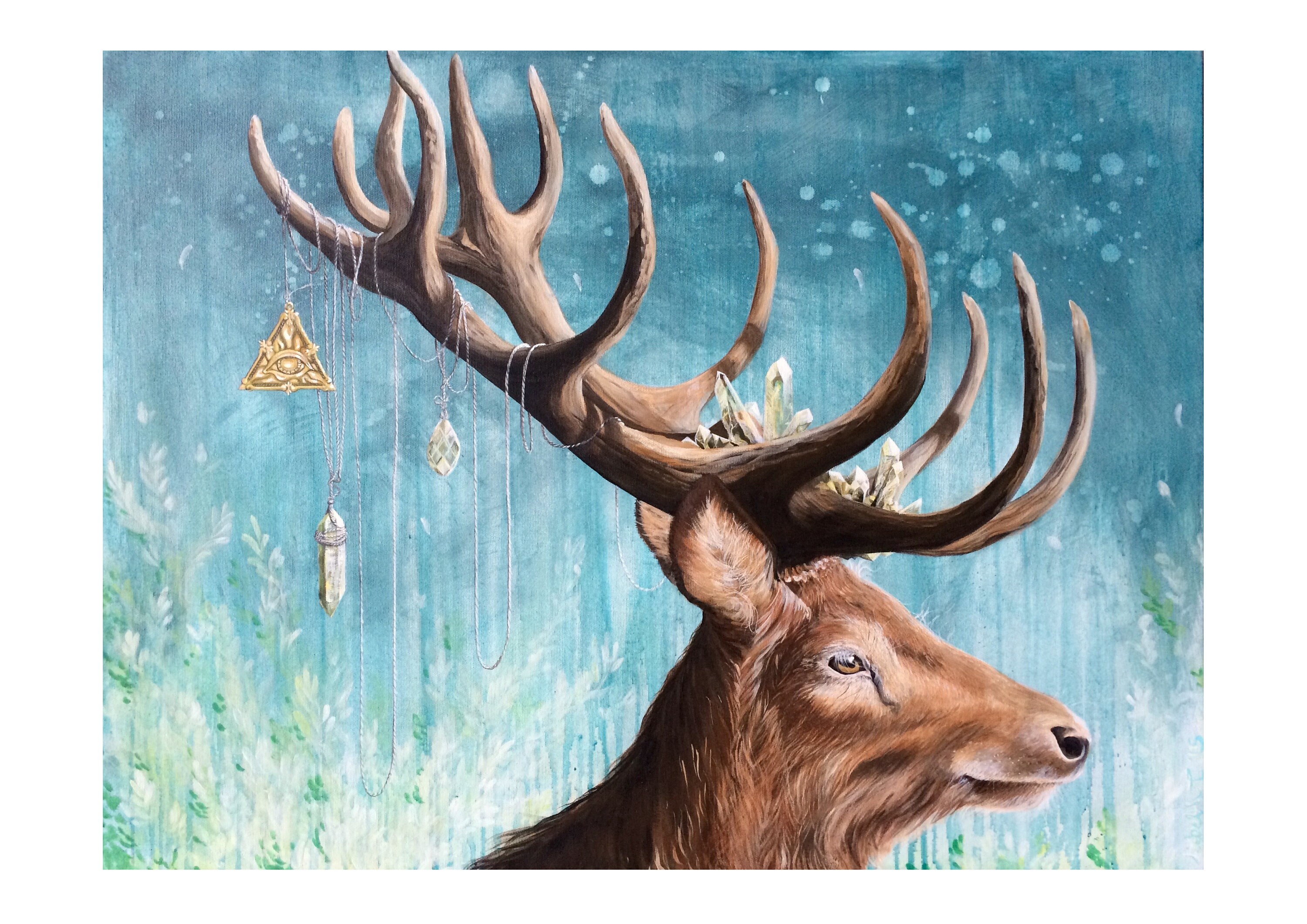 Art Print: A Dear Deer. Limited Edition Deer Antler Stag - Etsy Denmark