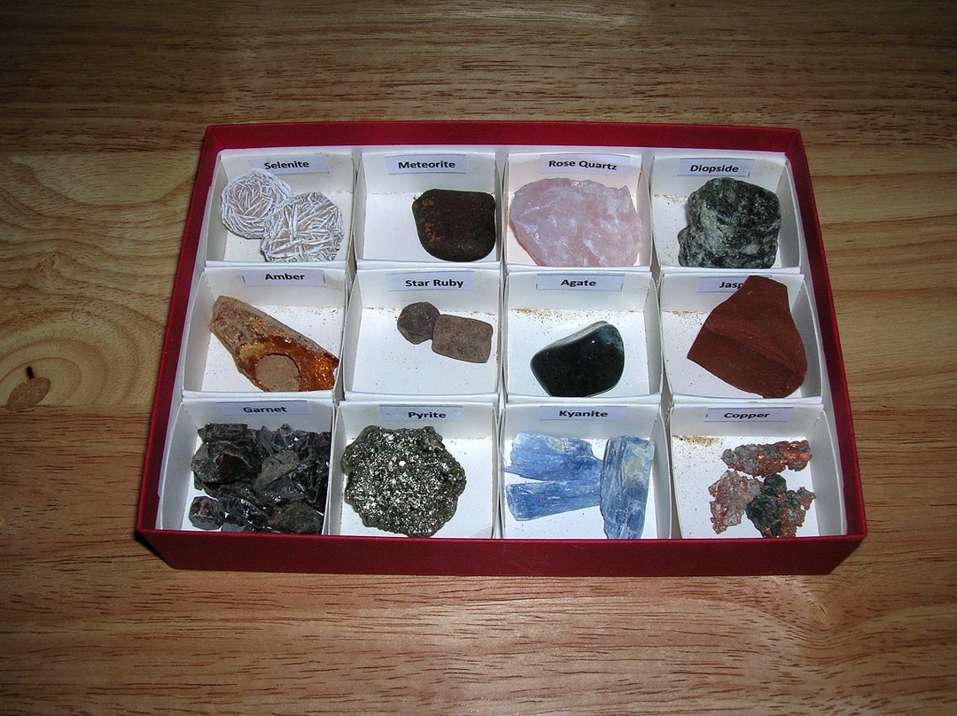 12pc Natural Gem & Mineral Specimen Collection Set Bonus M0100 - Etsy