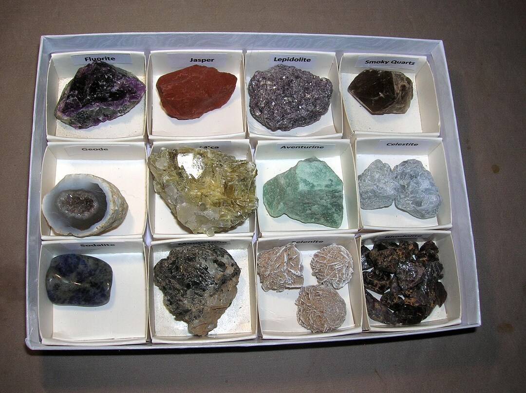 12pc Mineral Specimen Collection + Bonus M0108 - Etsy
