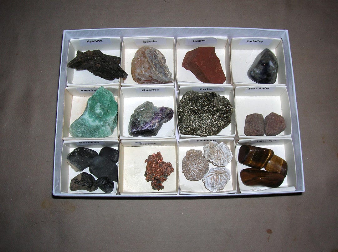 12pc Mineral Specimen Collection + Bonus M0115 - Etsy