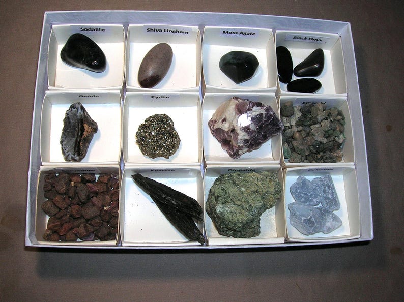 12pc Mineral Specimen Collection + Bonus M0111 - Etsy