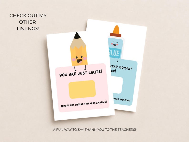 Teacher Gift Card Holder, Printable End of the Year Appreciation ...