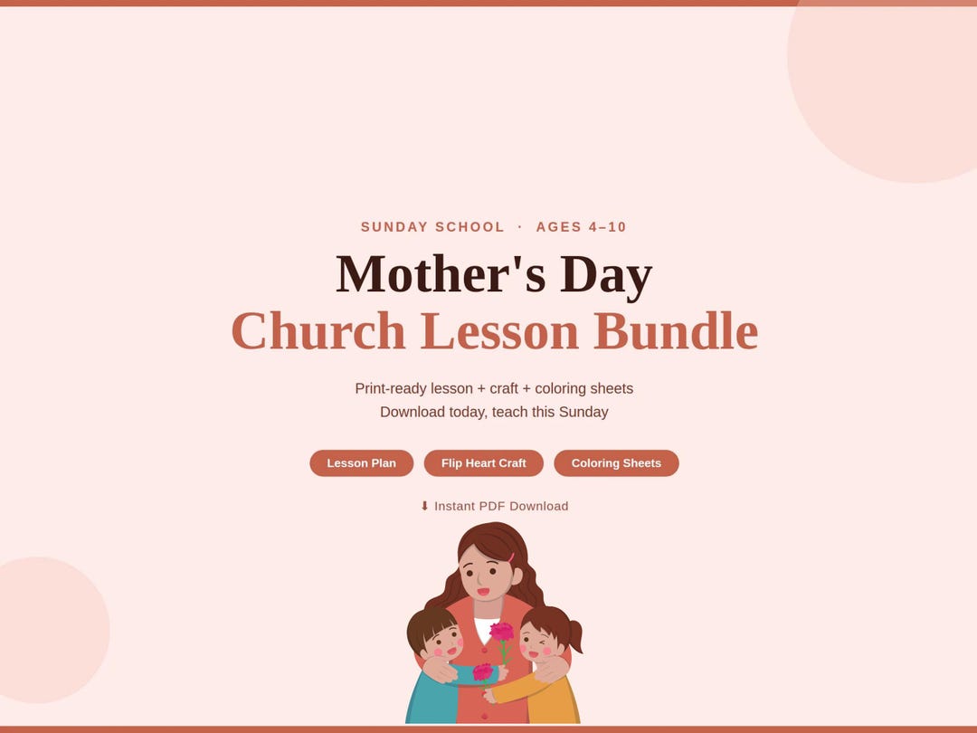 Mothers Day Sunday School Craft and Lesson Bundle | Printable Bible ...