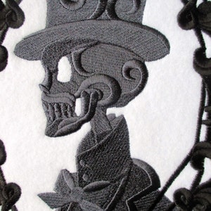 Jumbo Embroidered His Skeleton Cameo Applique Patch, Ornate Baroque Skull, Skeleton, Gothic ...
