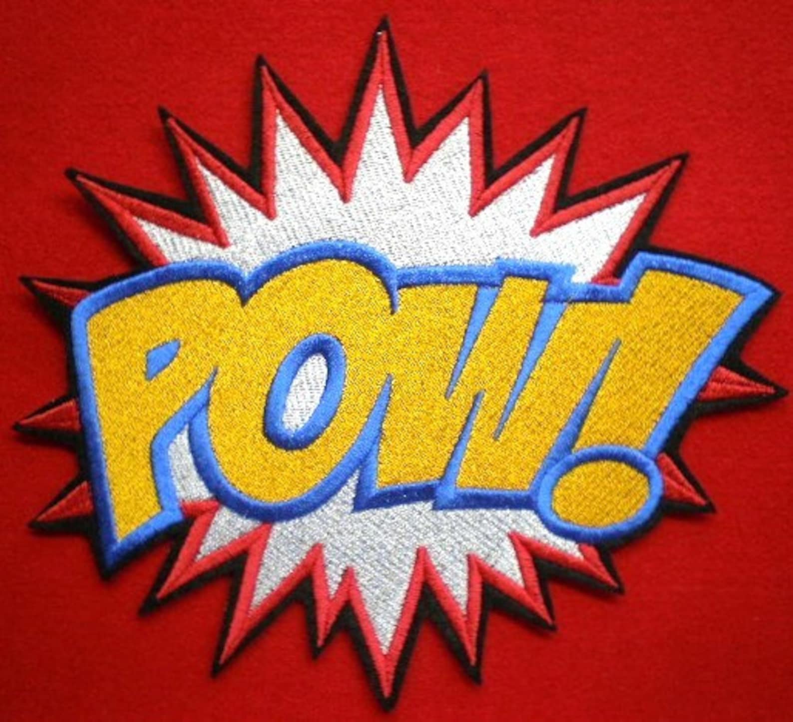 EXTRA LARGE Embroidered POW Super Hero Cartoon Applique Patch | Etsy