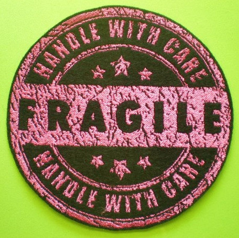 Large Embroidered Vintage Rubber Fragile Stamp Distressed - Etsy