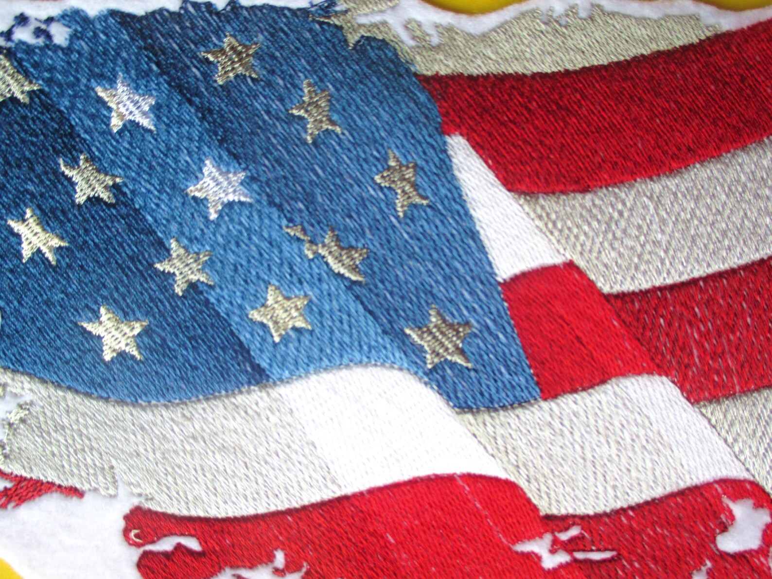 Jumbo Embroidered American Flag Applique Patch, Patriotic, Military ...