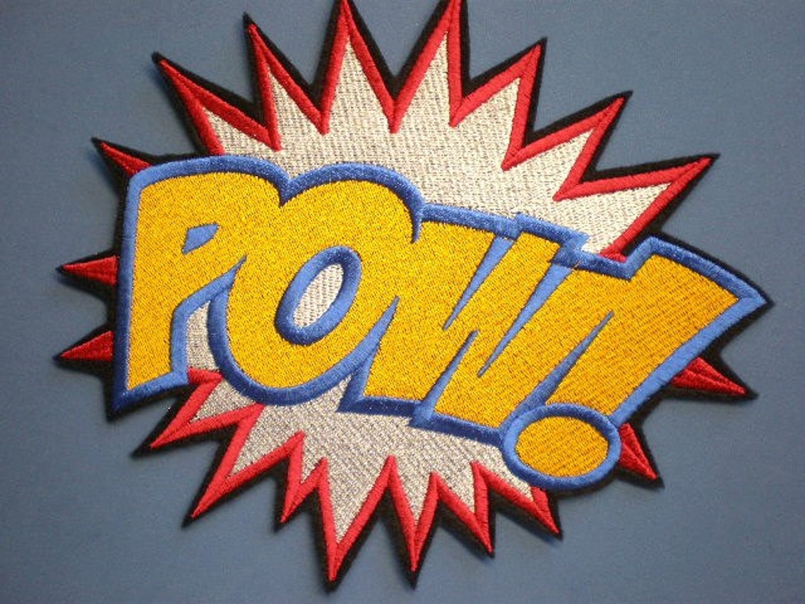 EXTRA LARGE Embroidered POW Super Hero Cartoon Applique Patch | Etsy