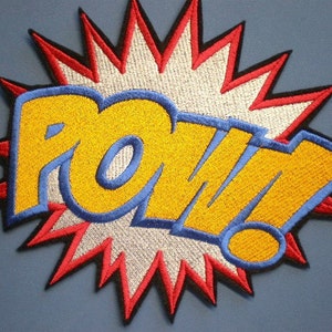 EXTRA LARGE Embroidered POW Super Hero Cartoon Applique Patch, Iron on ...