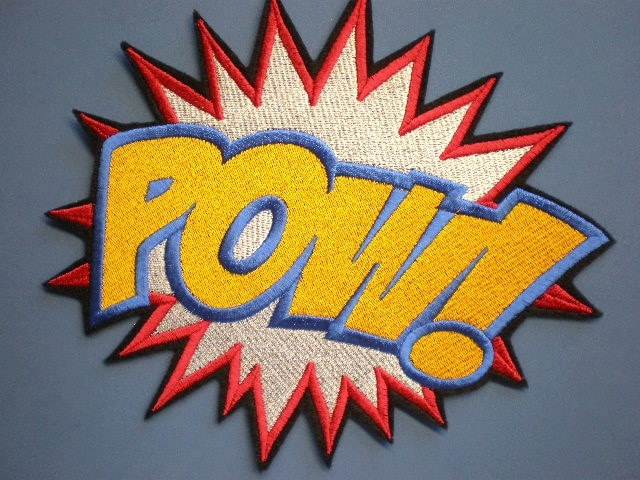 EXTRA LARGE Embroidered POW Super Hero Cartoon Applique Patch | Etsy