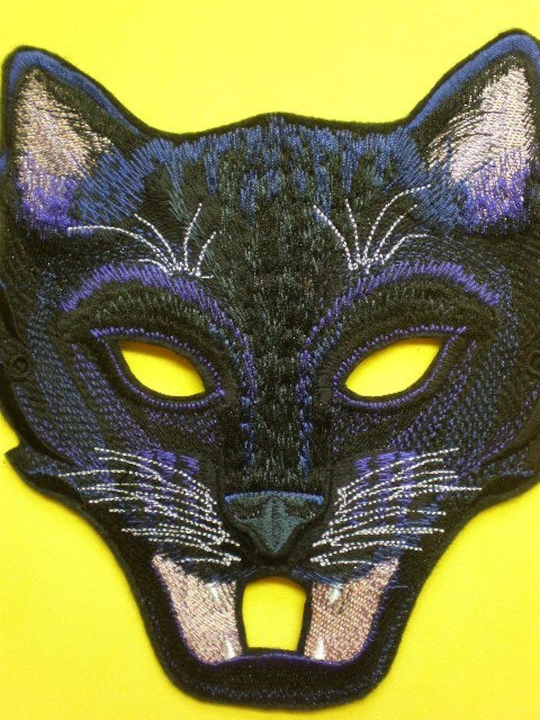 Embroidered Black Cat Full Face Mask, Panther, Halloween Mask ...