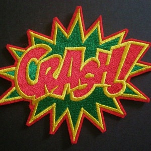 Large Embroidered CRASH Applique Patch, Iron-on Patch, Super Hero Patch ...