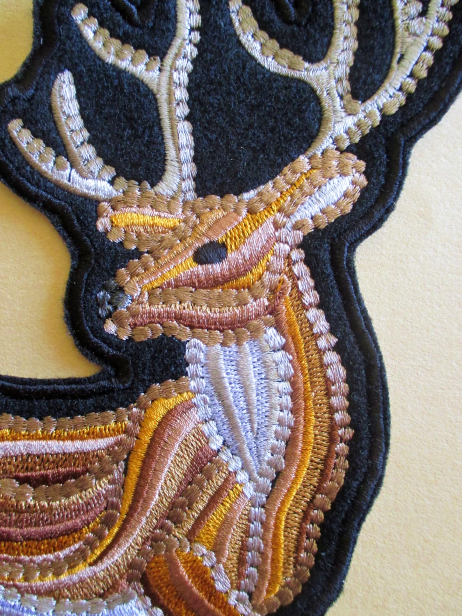 Extra Large Deer Applique Patch, Buck, Antlers, Christmas Applique ...
