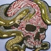 8.29 X 7.67 In. Extra Large Embroidered Skull and Snake Iron on ...