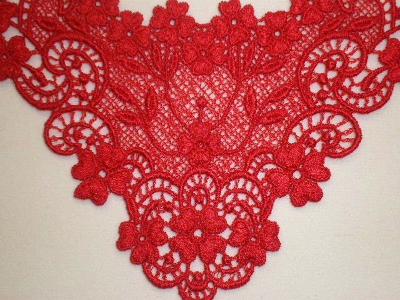 Embroidered Lace Neckline Lace Lace Collar Red or Green - Etsy