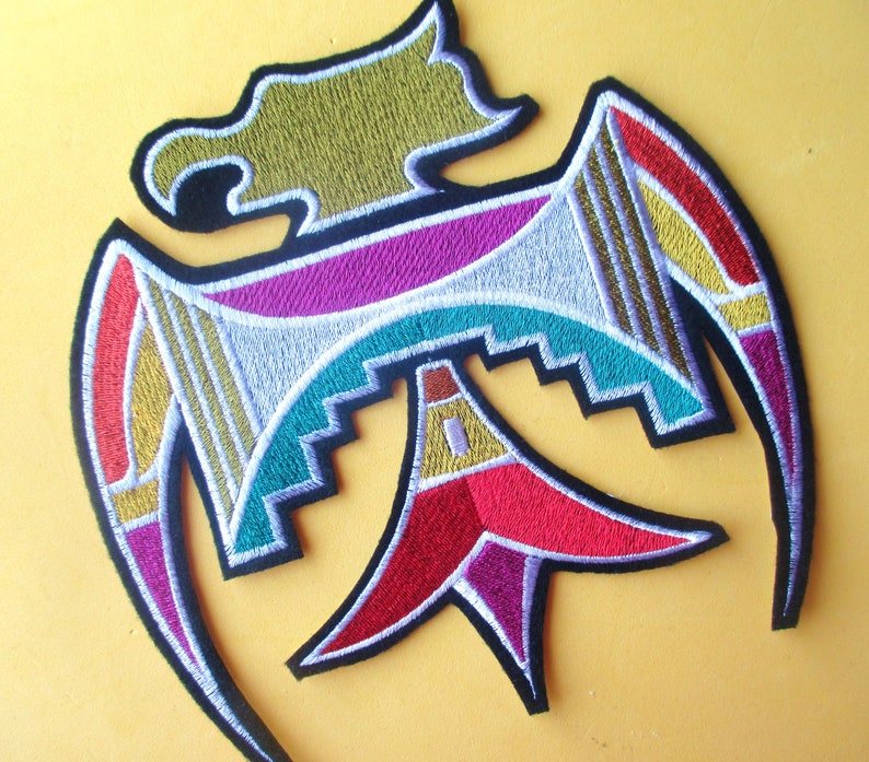 Large Embroidered Native American Eagle Applique Patch, Southwestern ...