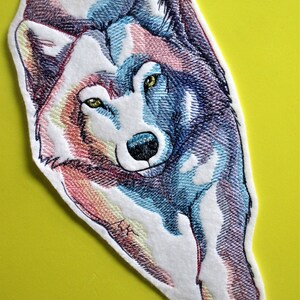 JUMBO Embroidered Dreamy Wolf Applique Patch, 12.50 Inches Jacket Patch ...