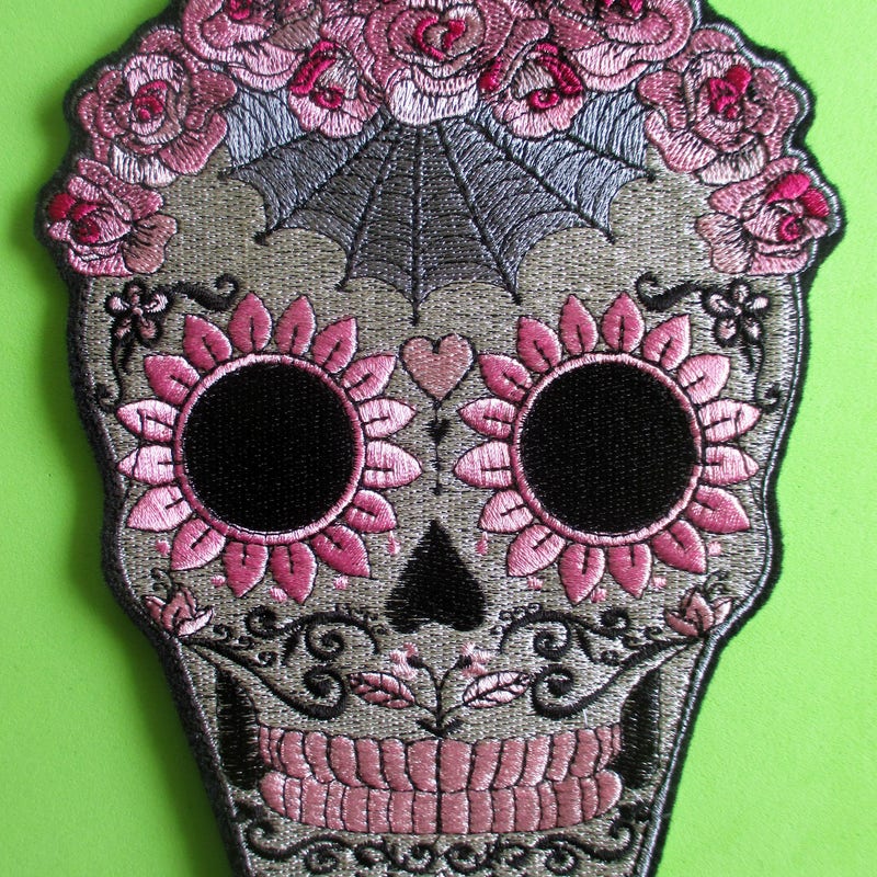 Embroidered Skull Patch - Etsy