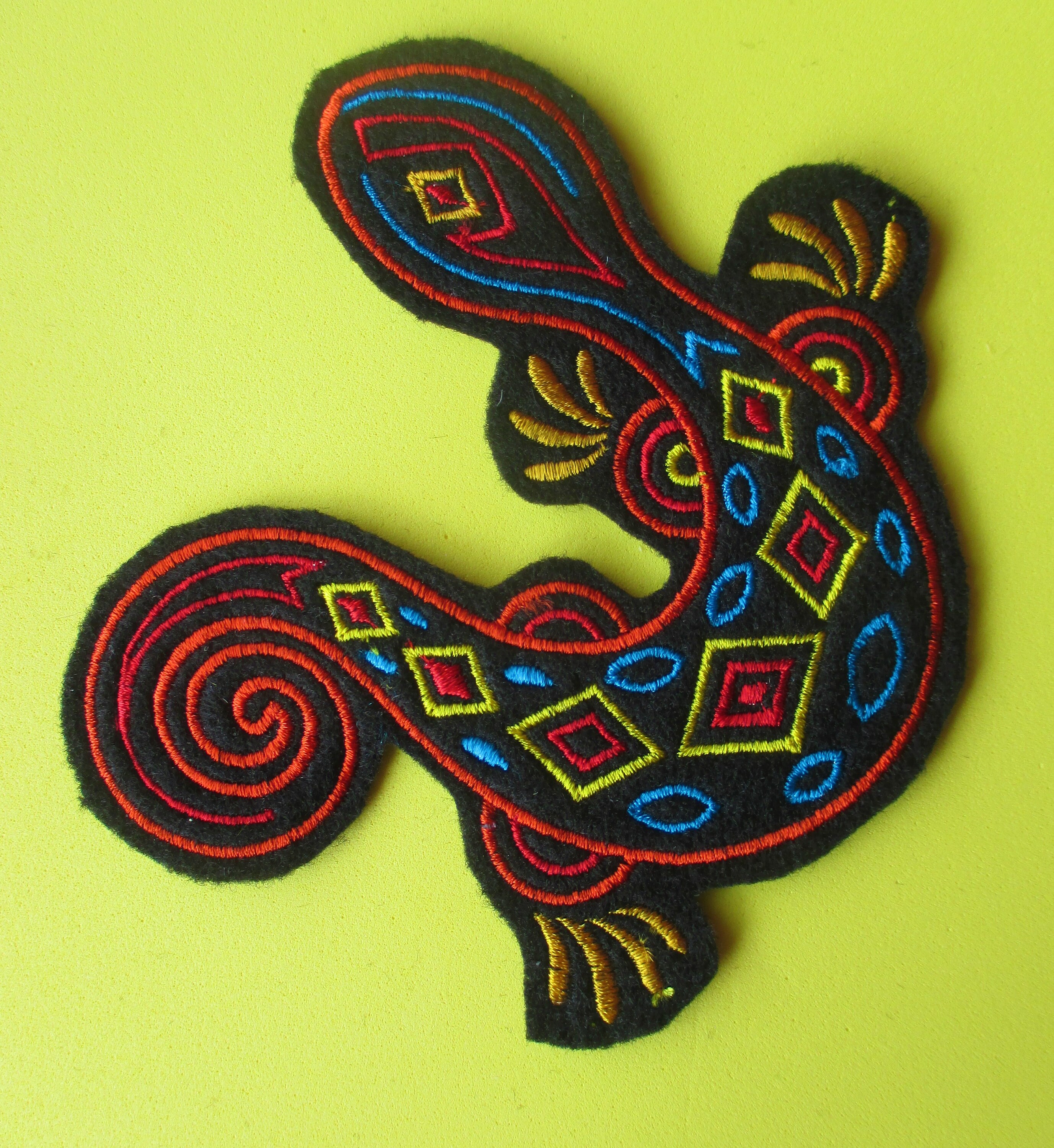 Set of Seven Embroidered Mola Appliques, Tropical, Palm Tree, Sun ...
