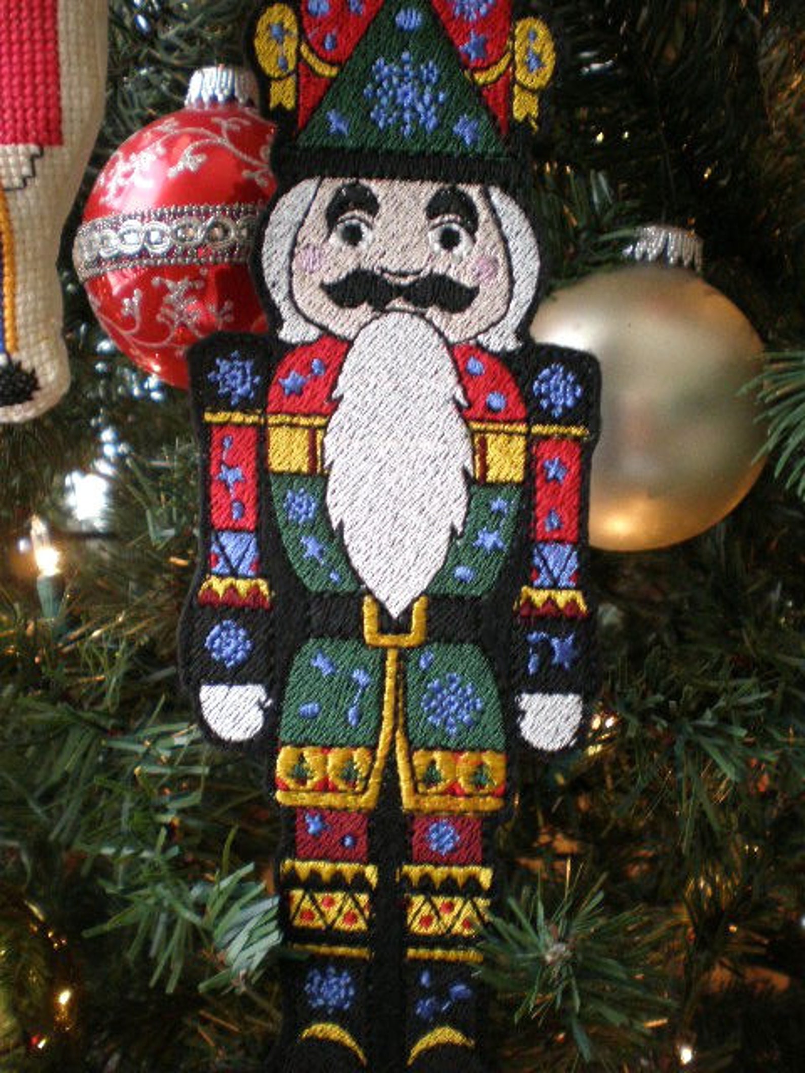 Large 10 Inch Embroidered Christmas Nutcracker Tree Ornament | Etsy