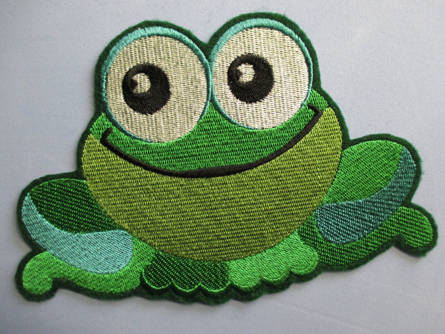 Jumbo Embroidered Wide Eyed Frog Applique Patch Frog Patch | Etsy