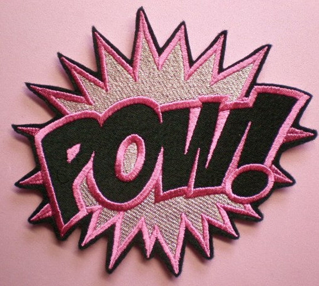 Large Embroidered POW Iron on Applique Patch, Super Hero Patch, Cartoon ...