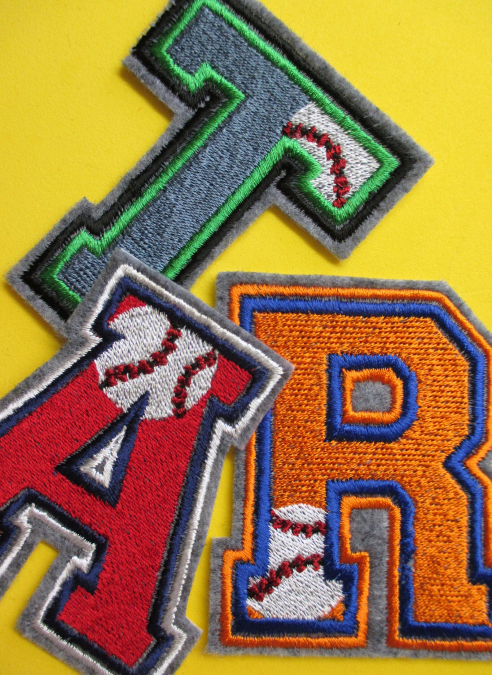 Embroidered 3 Inch Baseball Monogram Letters, Team Letters, School ...