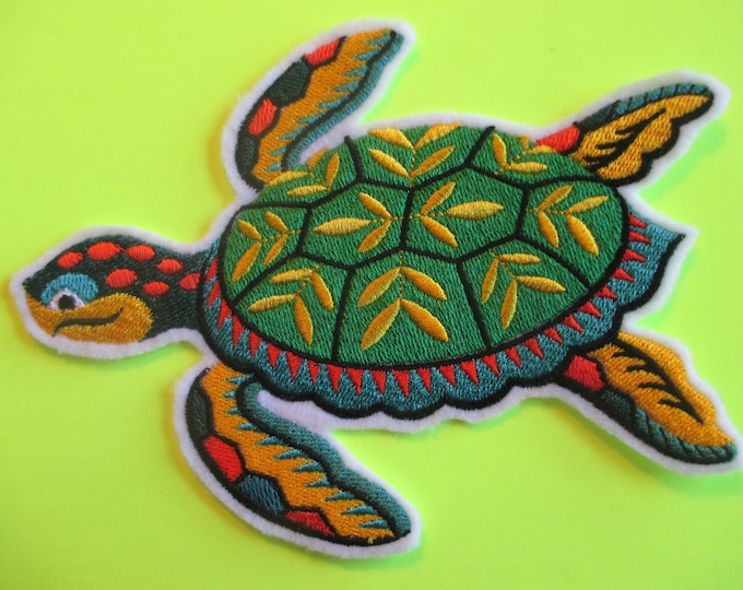 Large Embroidered Sea Turtle Applique Patch, Summer, Home Decor, Pillow ...