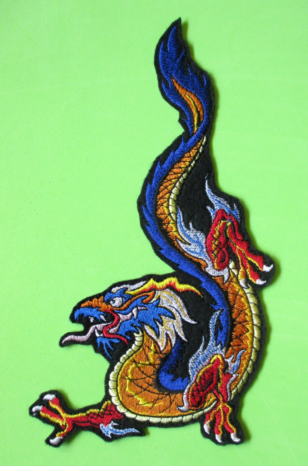 Extra Large Embroidered Chinese Dragon Applique Patch, Jacket Patch ...