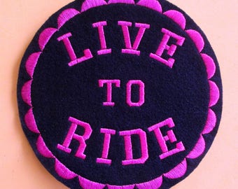 Live to Ride Patch - Etsy