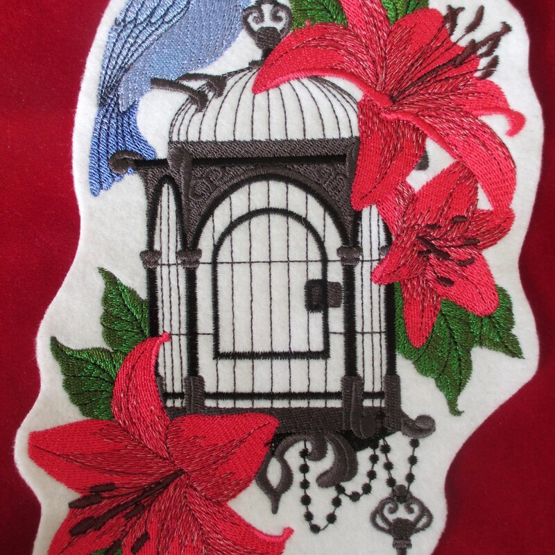 Embroidered Birdcage - Etsy