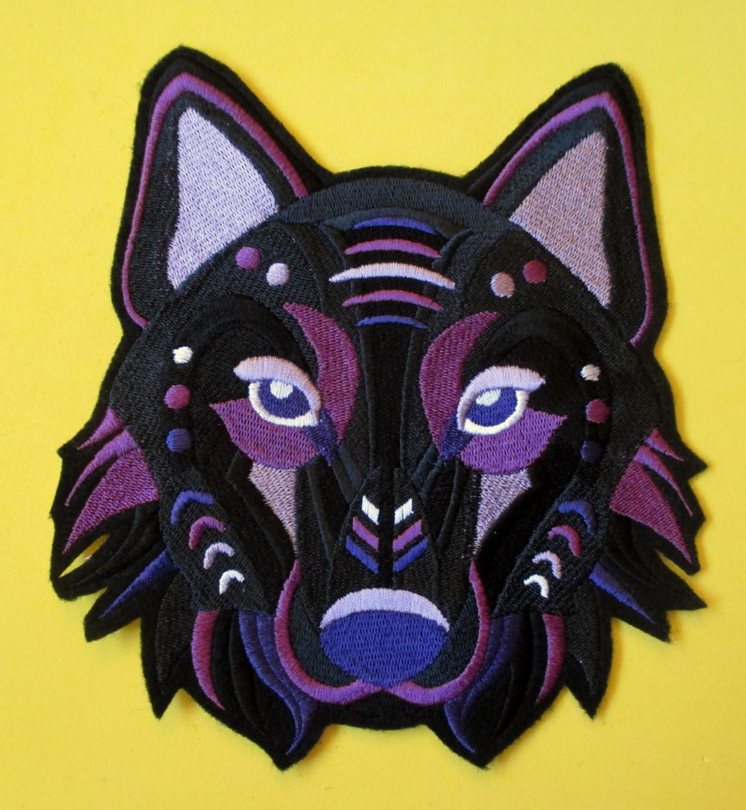 Extra Large Embroidered Animalia Wolf Applique Patch, Wild, Free and ...