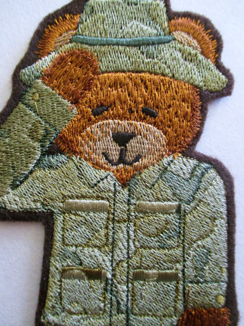 Lrg. Embroidered Army Soldier Teddy Bear Applique Patch - Etsy