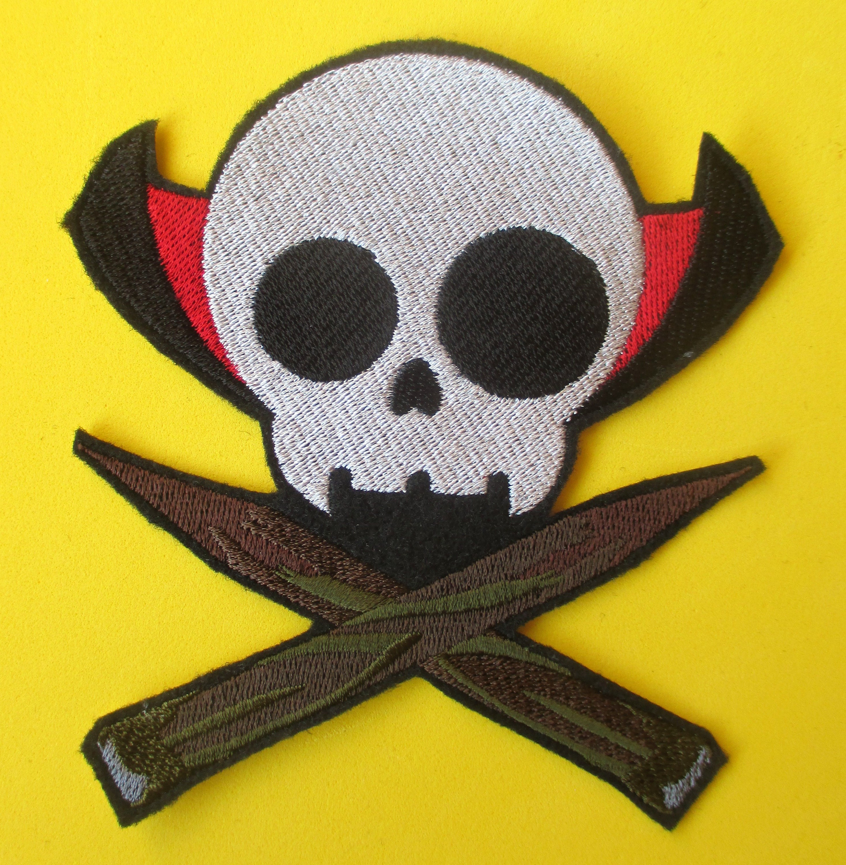 Large Embroidered Skully Vampire Applique Patch, Skeleton, Skull ...