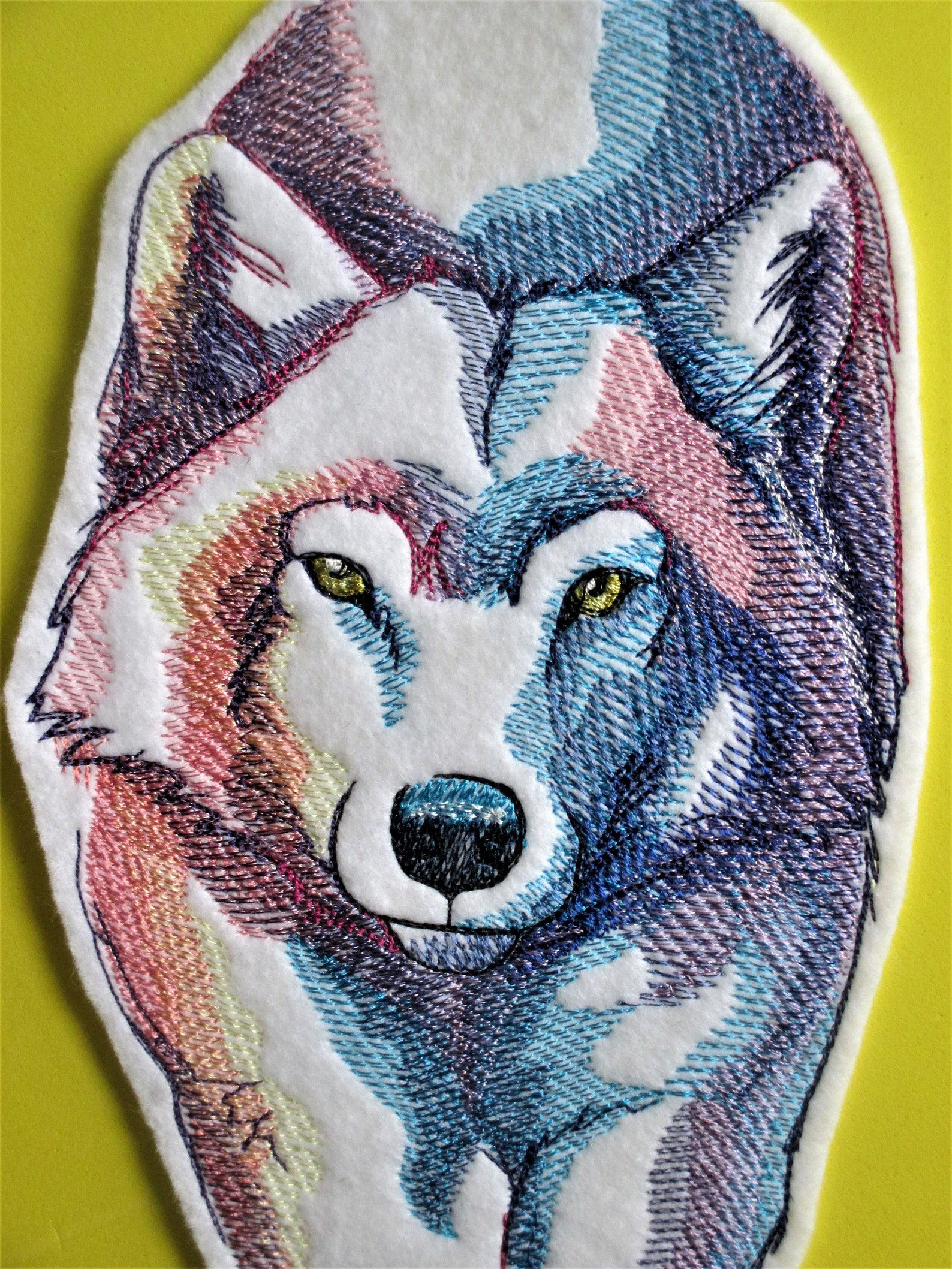 JUMBO Embroidered Dreamy Wolf Applique Patch 12.50 Inches | Etsy